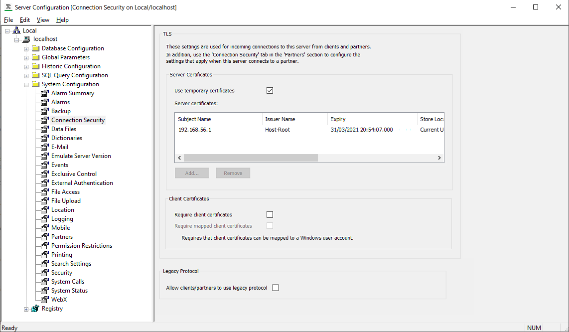 Server Administration Guide Configure The Connection Security